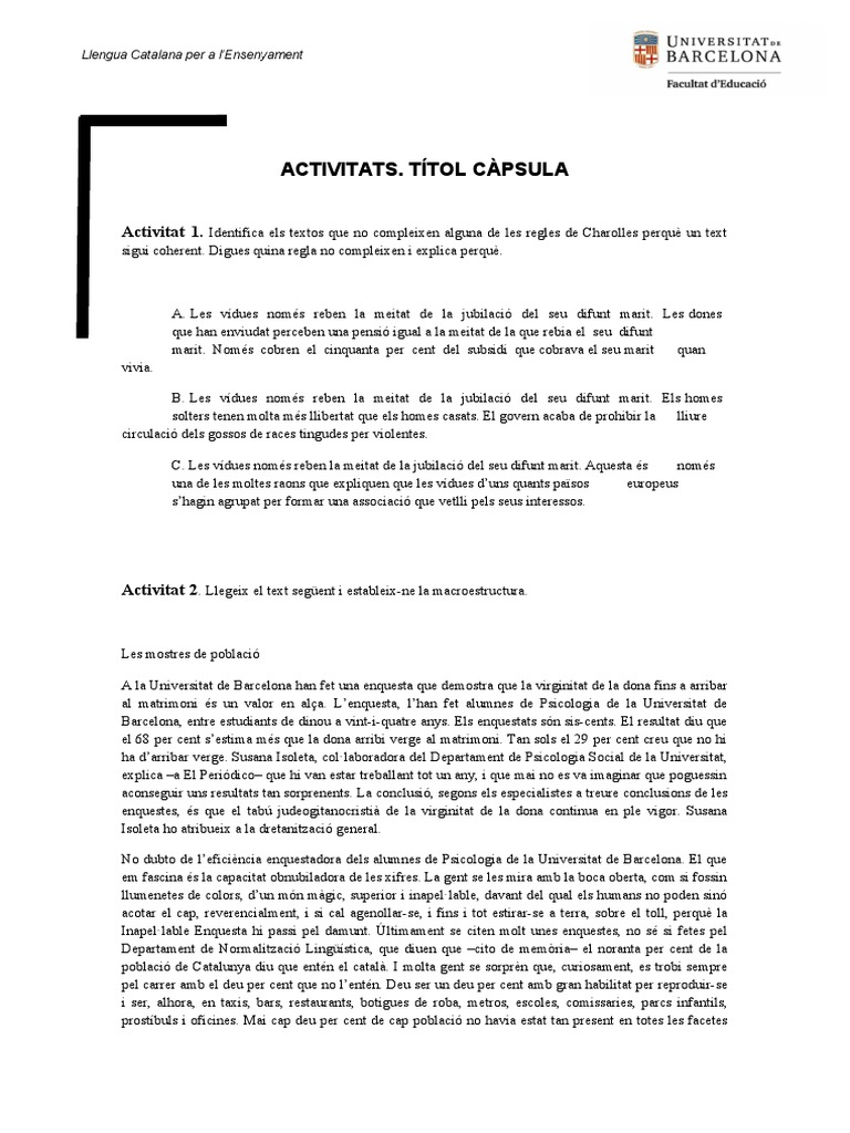 05b. La Coherã Ncia - Activitats | PDF
