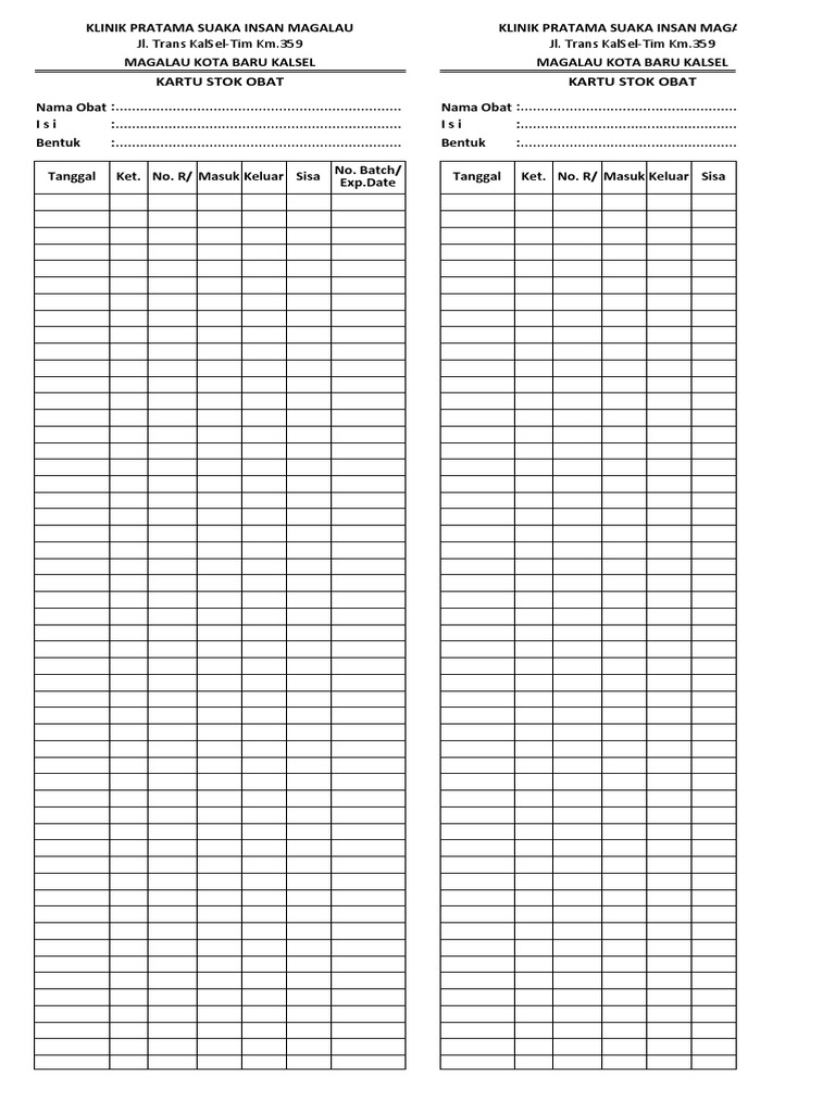 Kartu stock obat | PDF