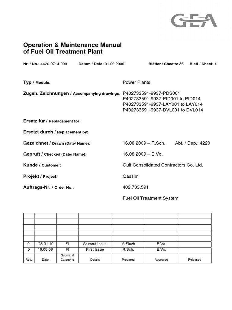 O&M Manual | PDF | Valve | Oil