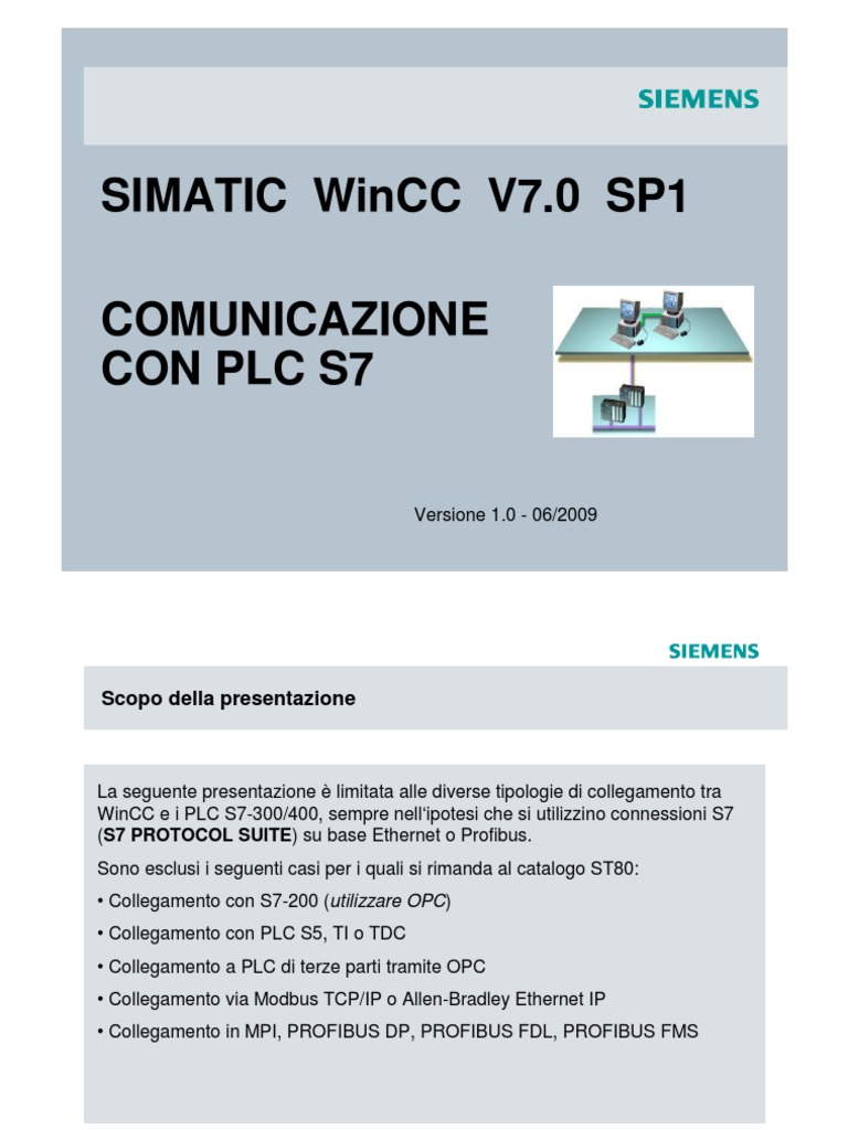 SIMATIC WinCC V7.0 - Comunicazione | PDF