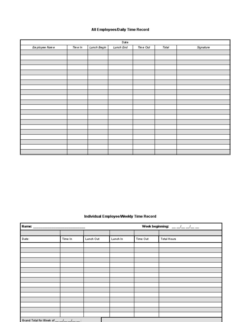 Time Sheet | PDF