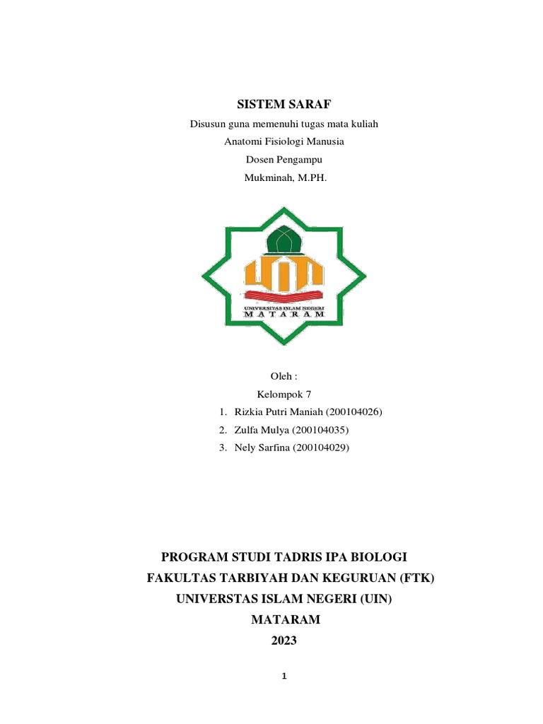 Sistem Saraf-1 | PDF | Sains & Matematika | Kesehatan Holistik