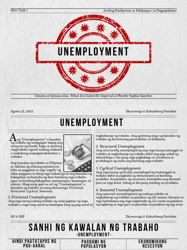 Unemployment and Underemployment | PDF