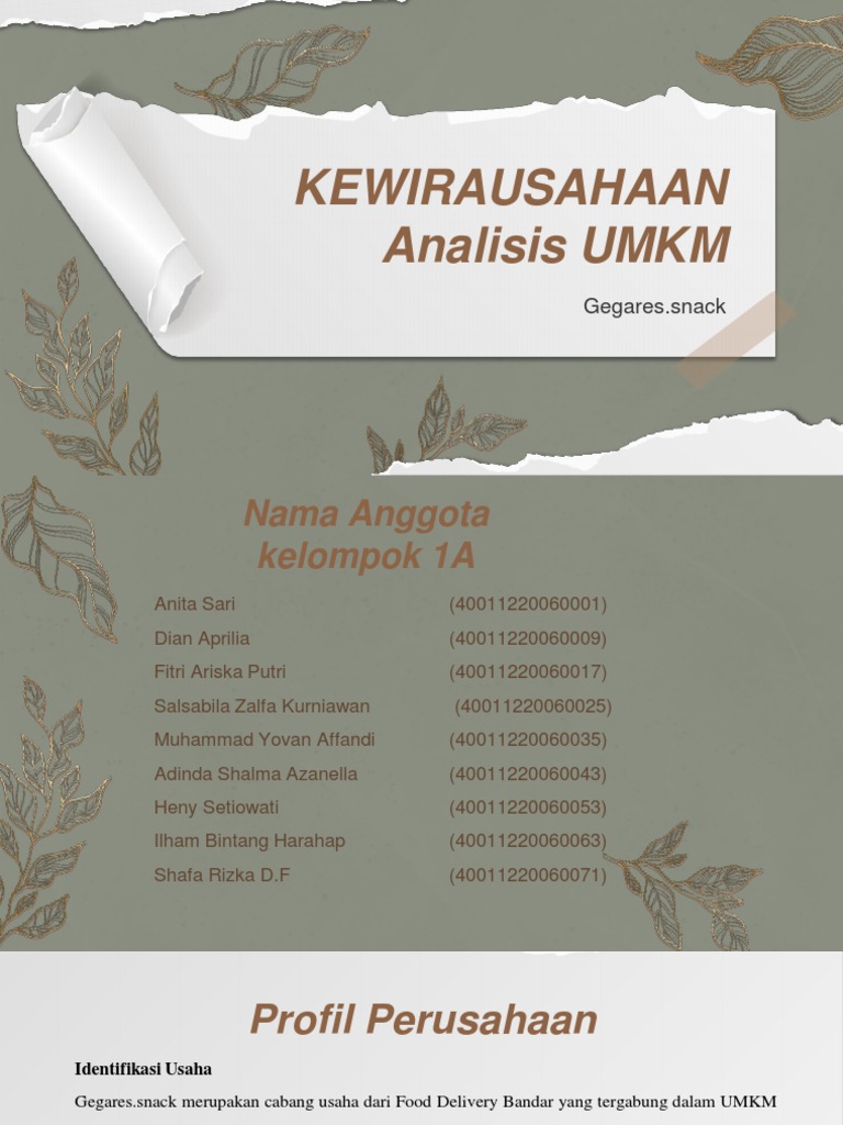 Analisis UMKM - Kelompok 1A | PDF | Ilmu Sosial