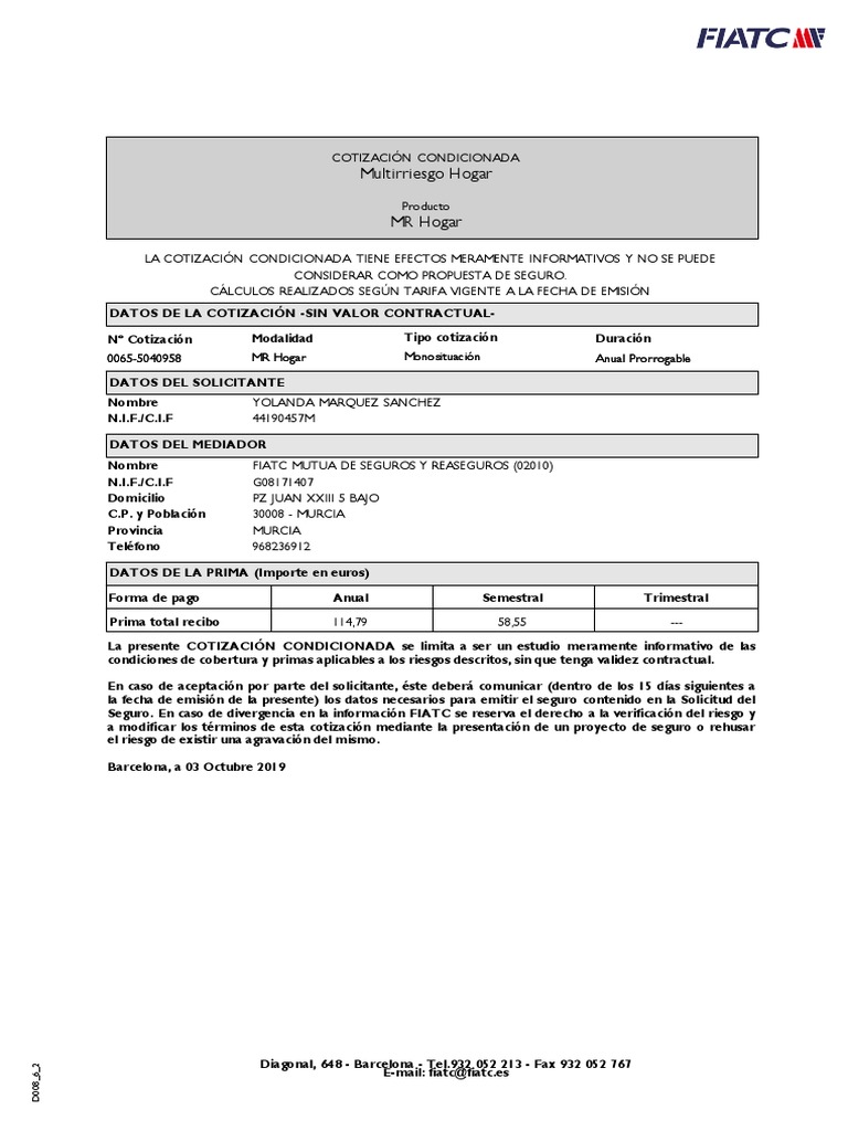 Multirriesgo Hogar MR Hogar | PDF | Seguro