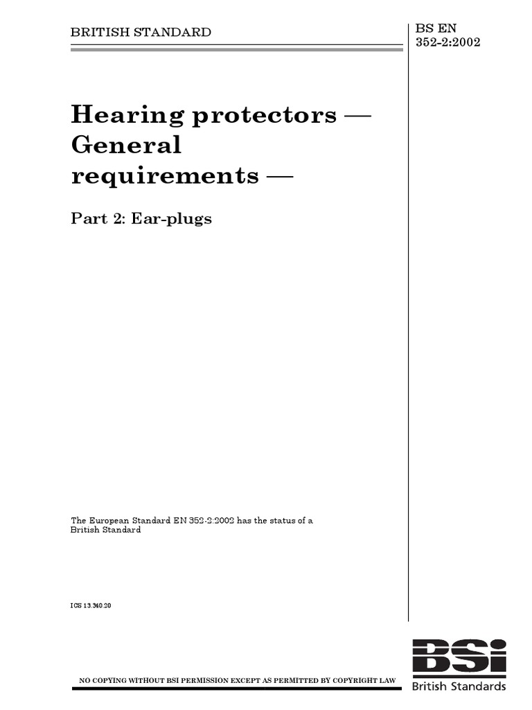 EN 352-2-2002 - en | PDF | Personal Protective Equipment | European Union