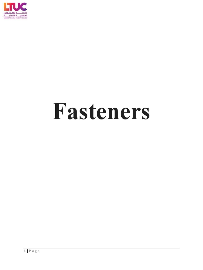 Fasteners | PDF | Screw | Rivet