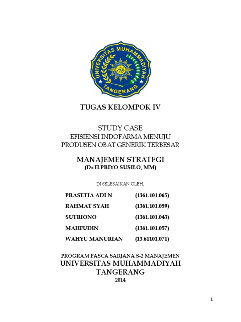 STUDY CASE2 INDOFARMA (Kel - IV) | PDF
