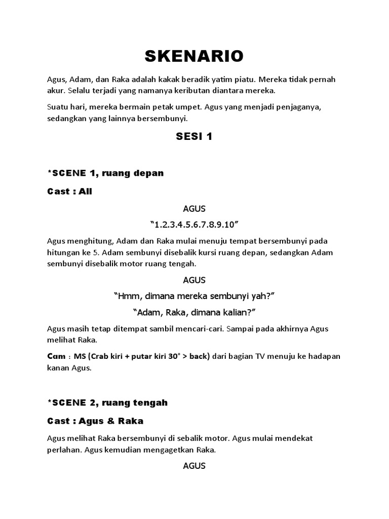 Contoh Skenario Film - Film JCK | PDF