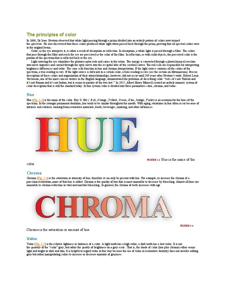 The principles of color in dentistry | PDF | Color | Hue