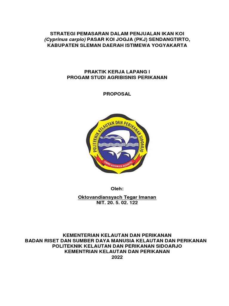 Proposal Strategi Pemasaran Dalam Penjualan Ikan Koi | PDF
