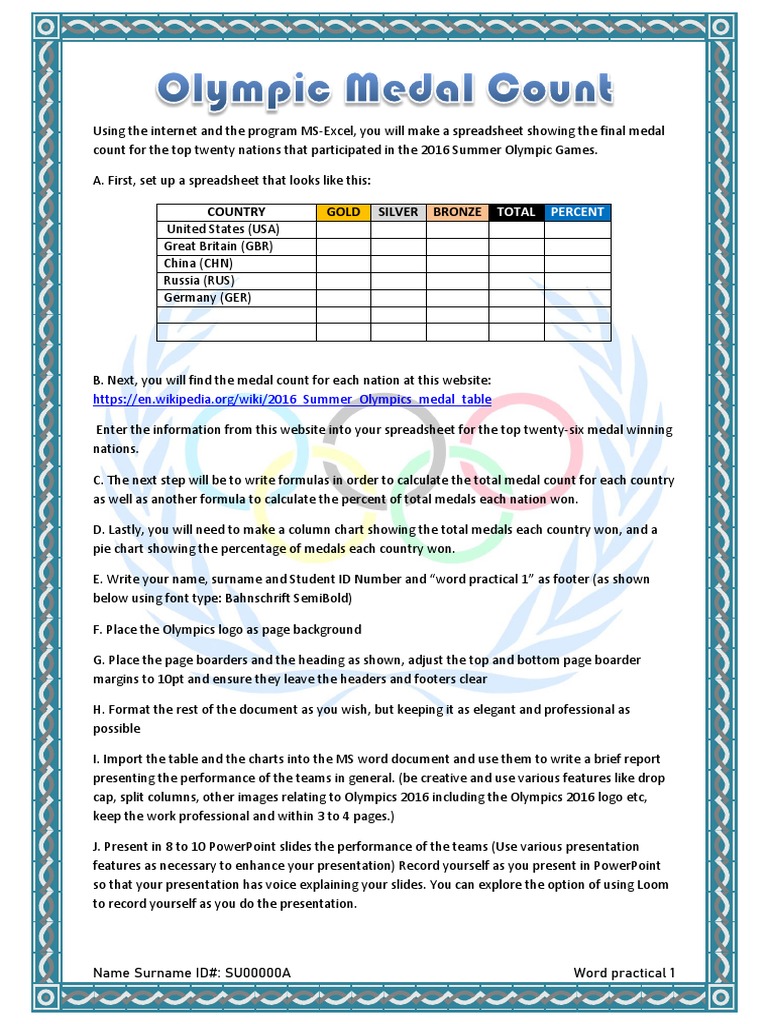 MS Word Assignment Question - Olympics | PDF | Sports & Recreation | Computers