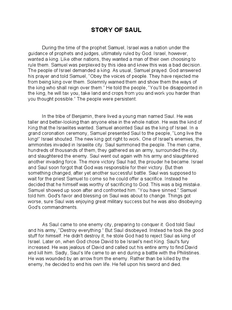 Story of Saul | PDF | Saul | Samuel