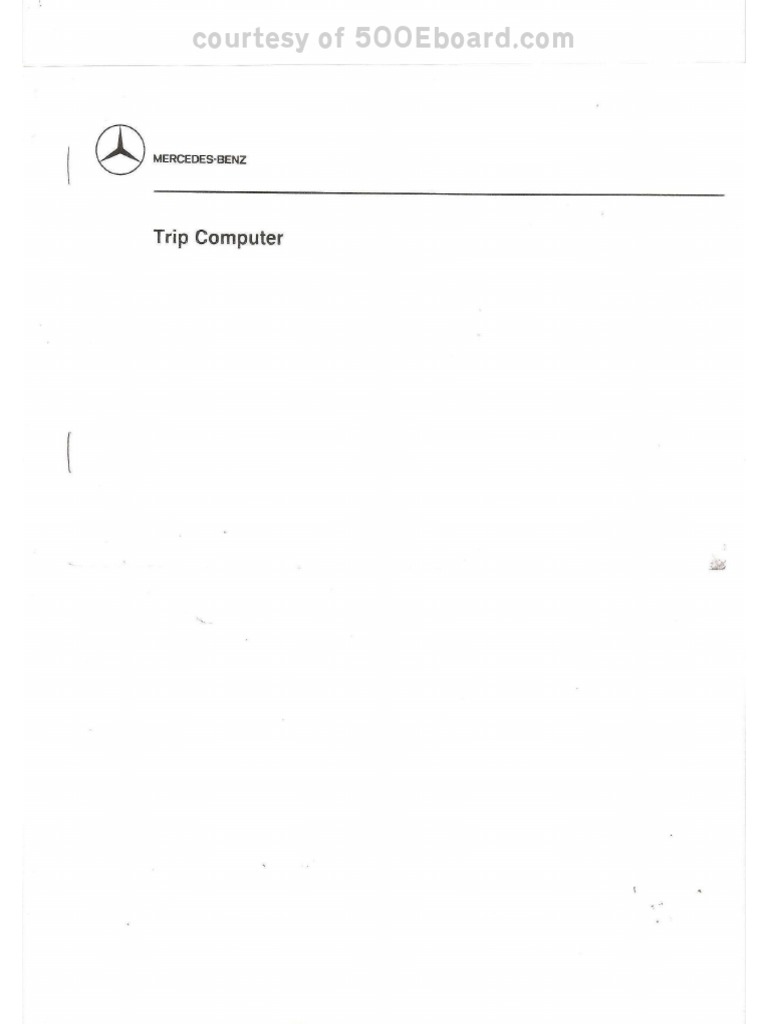 Trip Computer | Download Free PDF | Mercedes Benz | Car Manufacturers ...