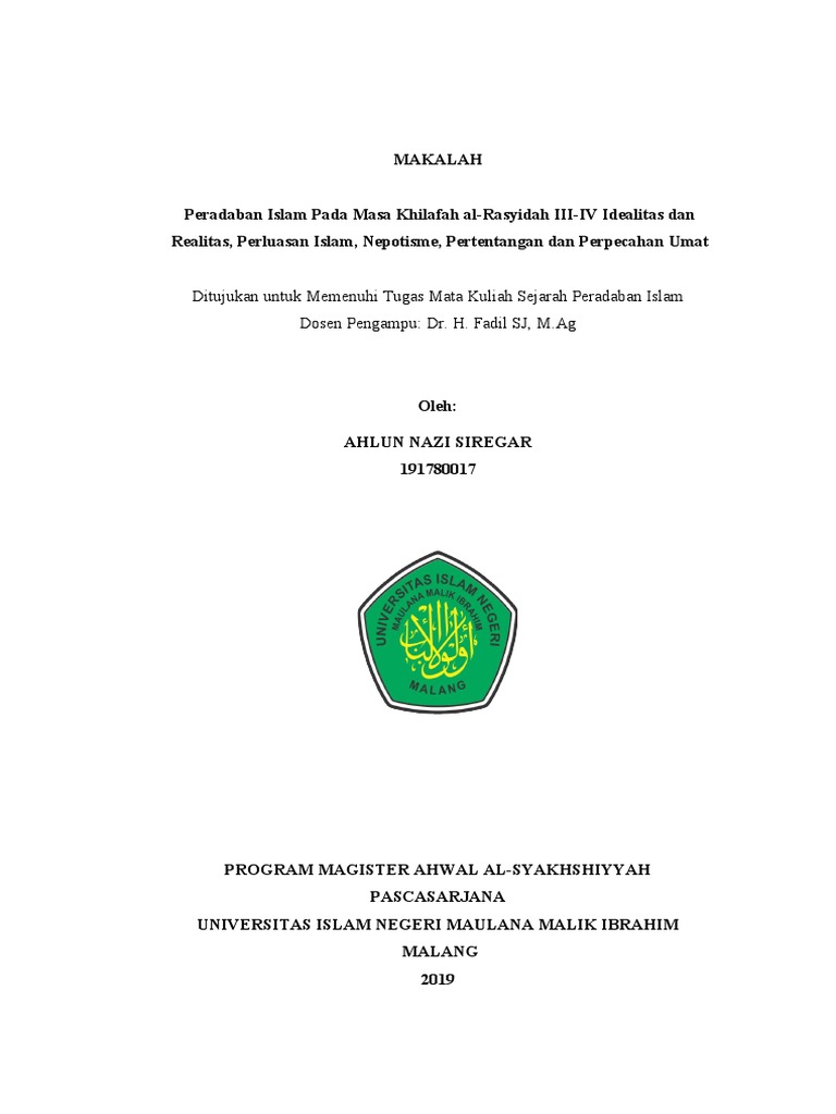 Sejarah Khilafah Usman & Ali | PDF