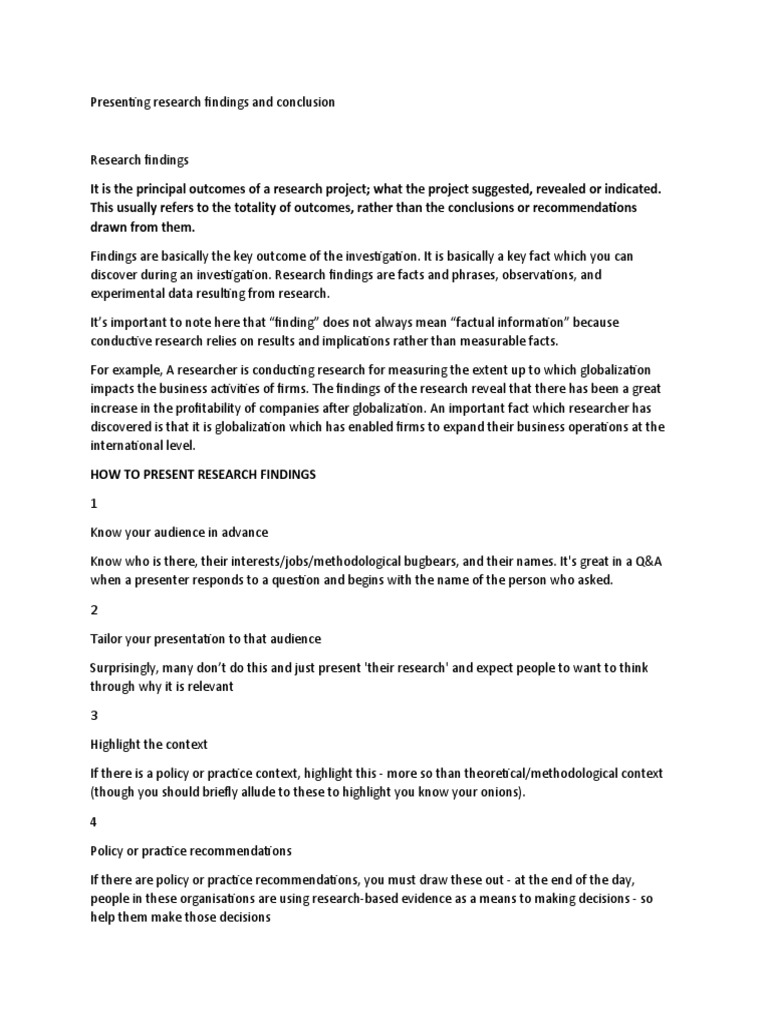 Effective Presentation of Research Findings | PDF | Methodology | Argument