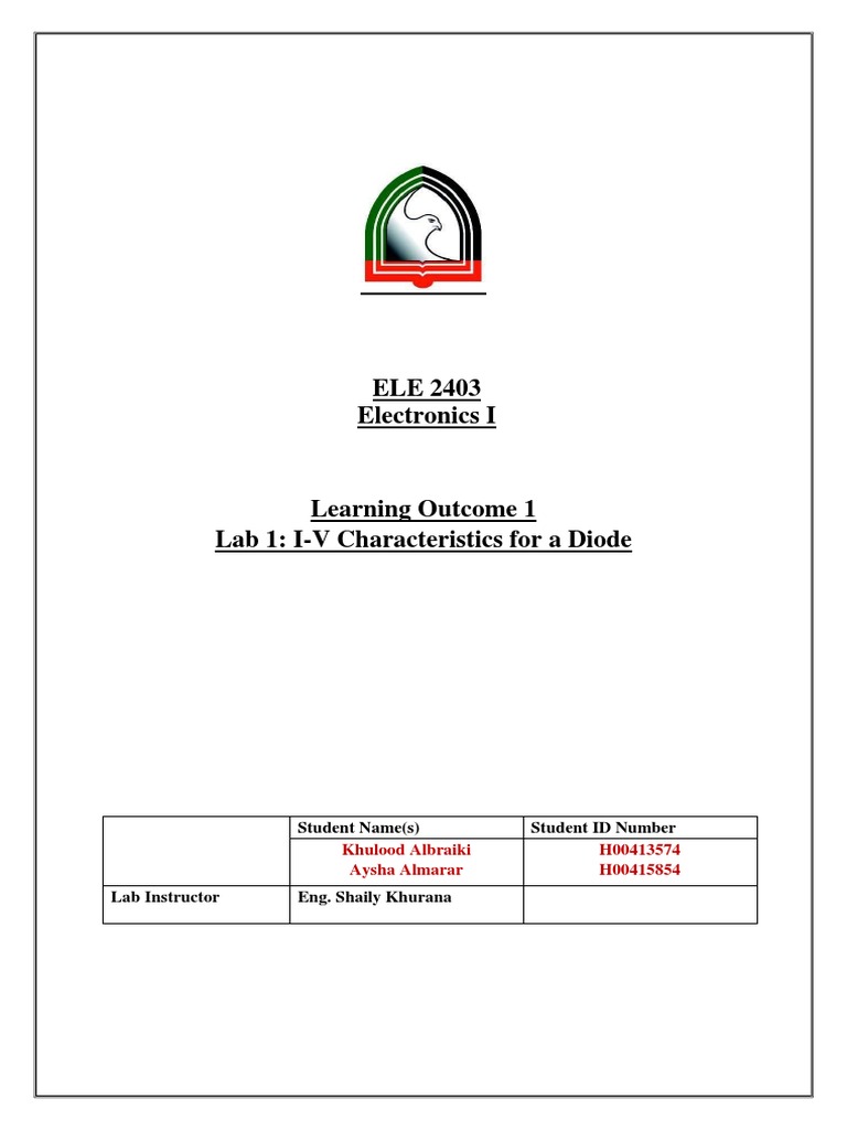 Electronics Lab1 | PDF | Diode | Electrical Resistance And Conductance