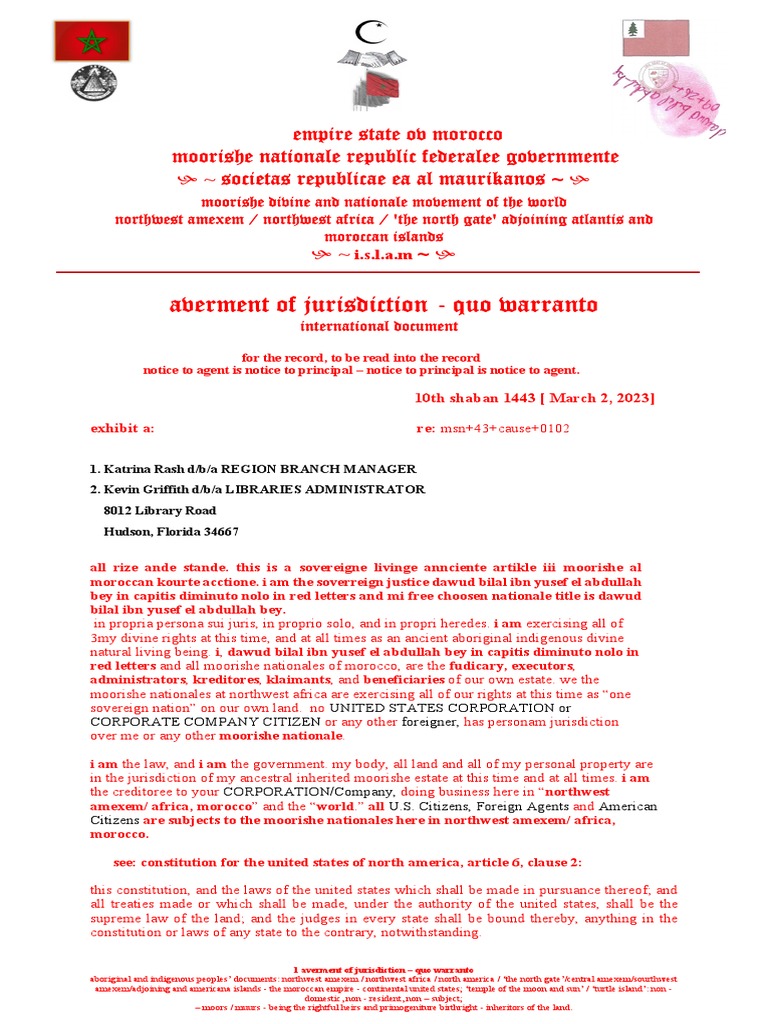 Averment of Jurisdiction-Quo Warranto-Hudson Library | PDF | Treaty ...