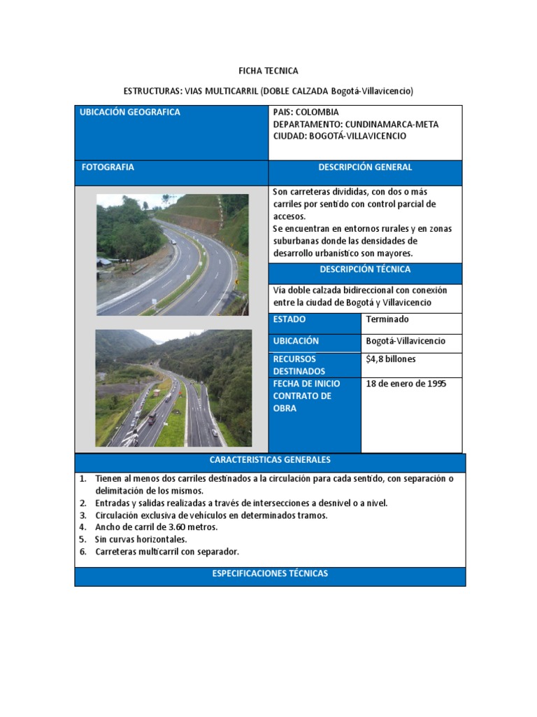 Ficha Tecnica Listo | PDF | La carretera | Transporte