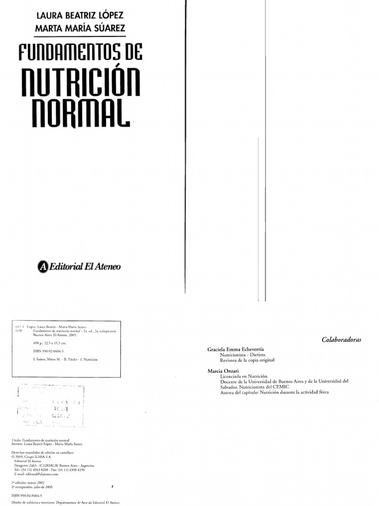Lopez-Suarez-Fundamentos de Nutricion Normal | PDF