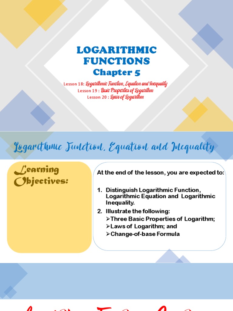 Logarithmic Properties and Laws | PDF | Logarithm | Functions And Mappings