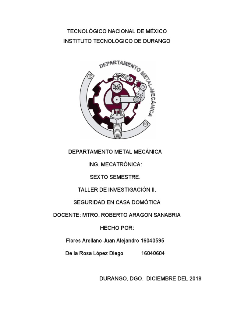 Seguridad Casa Domotica | Descargar gratis PDF | Automatización del hogar | Arduino