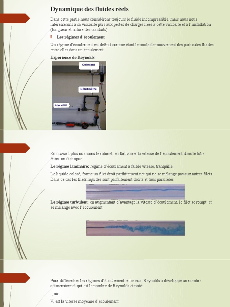 Dynamique de Fluides Réels | PDF | Écoulement laminaire | Dynamique des ...