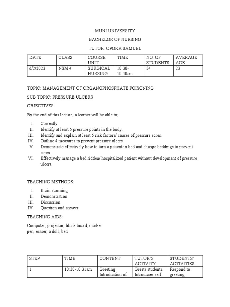 Abc Lesson Plan | Download Free PDF | Nursing | Teaching