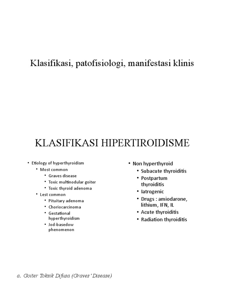 Klasifikasi, Patofisiologi, Manifestasi Klinis | PDF