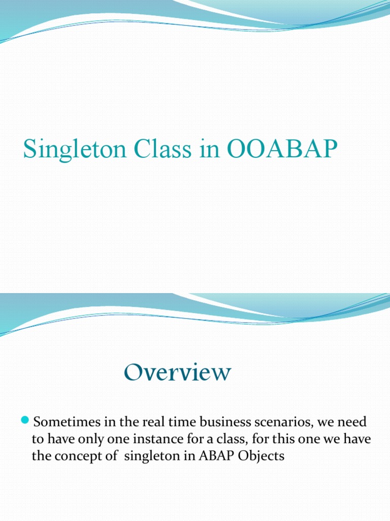 Singleton Class in OOABAP | PDF Singleton Class in OOABAP | PDF