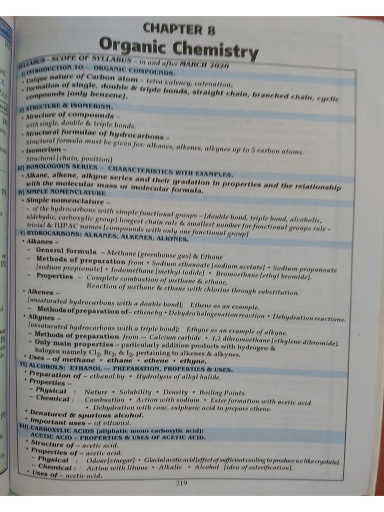Ch.8 Organic Chemistry | PDF