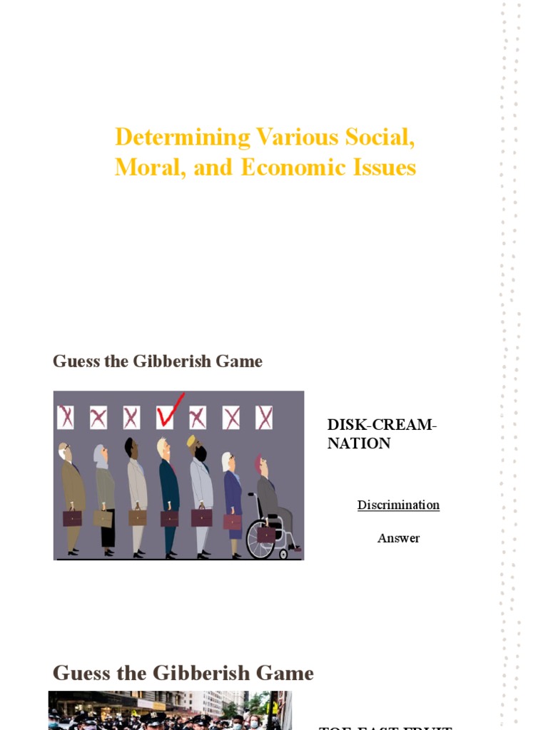 Determining Various Social, Moral, and Economic PP2 | PDF | Morality ...