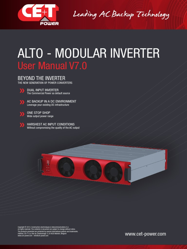 CET Power - ALTO - User Manual v7.0 | PDF | Power Inverter | Alternating Current