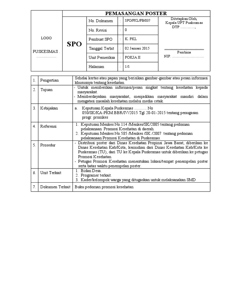 Spo 016 Pemasangan Poster | PDF