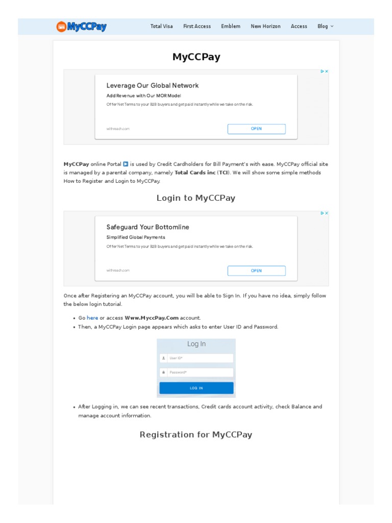 My CCPay | PDF | Credit Card | Visa Inc.