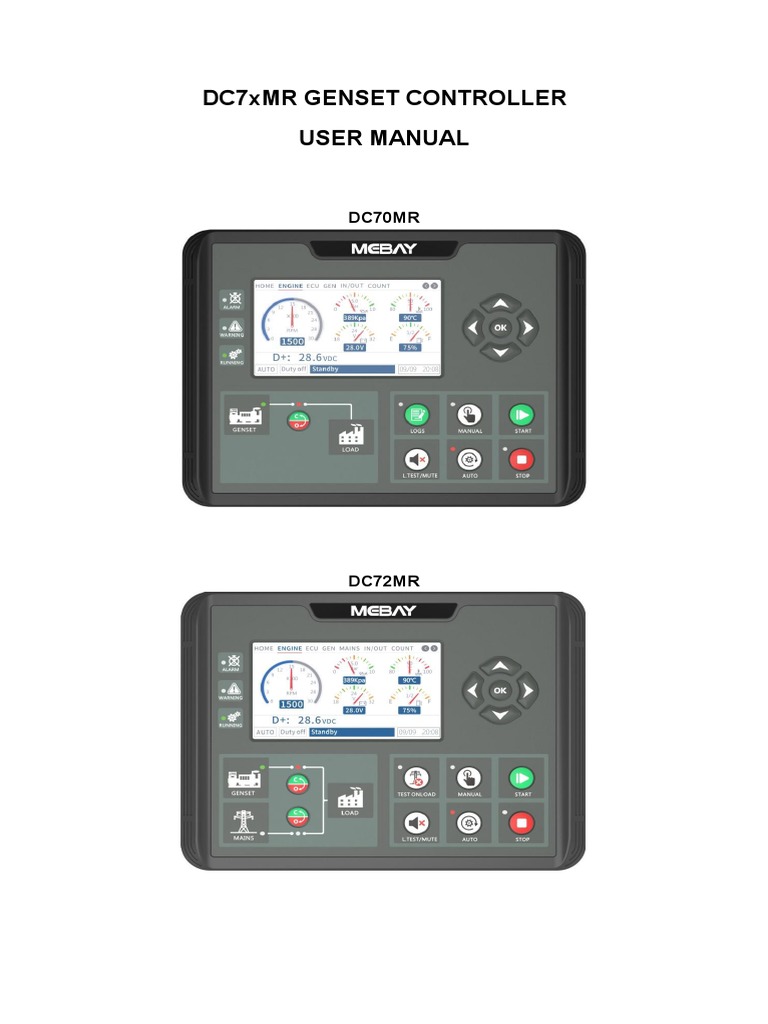 DC72MR Genset Controller User Manual V1.0-20220217 | PDF | Relay | Power Supply