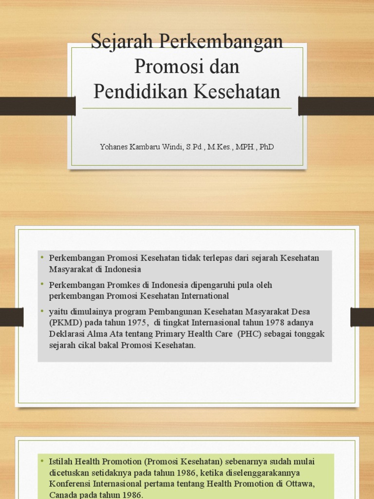 Sejarah Perkembangan Promkes | PDF | Pengembangan Diri