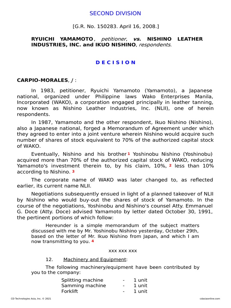 Yamamoto - v. - Nishino - Leather - Industries - Inc.20210424-14 ...