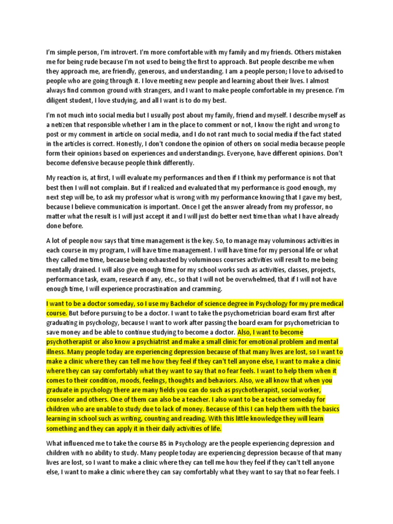 About My Self 2 | PDF | Psychology | Psychotherapy