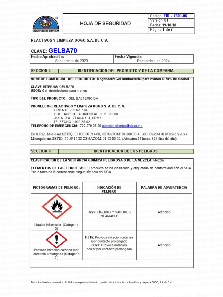 Gel Antibacterial | PDF | Química | Ciencias fisicas