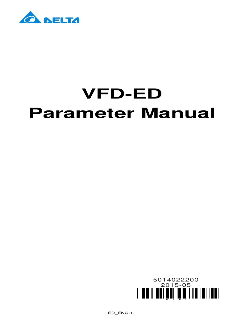 VFD-ED Parameter Manual Eng | PDF | Mains Electricity | Electric Motor