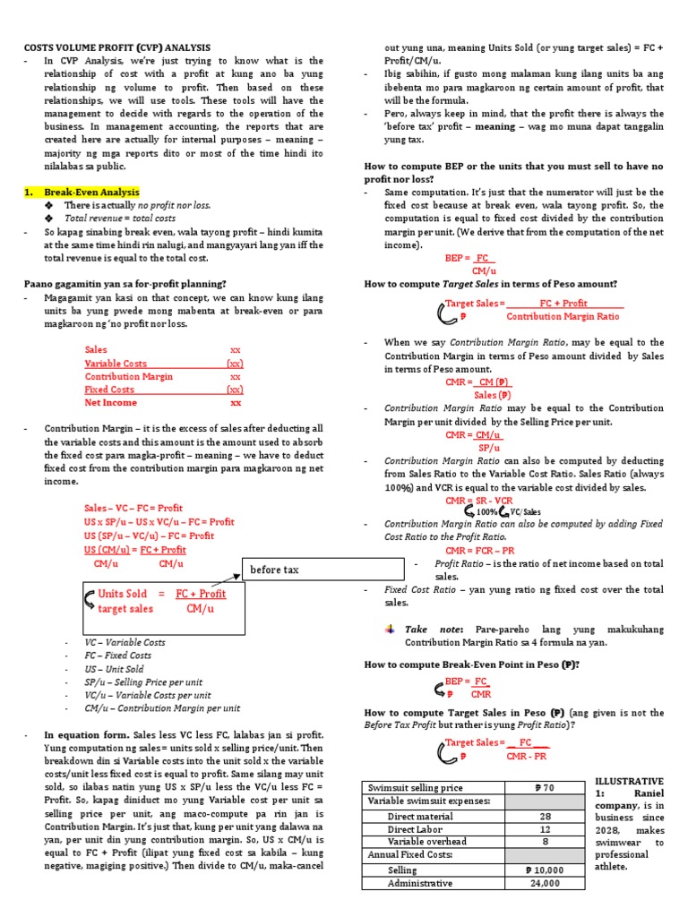 CVP Analysis | PDF | Financial Markets | Income Statement