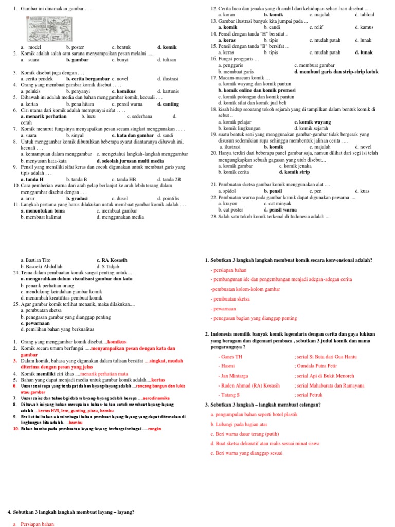 Latihan Soal Pts Kelas 4 Kumer 2023 | PDF