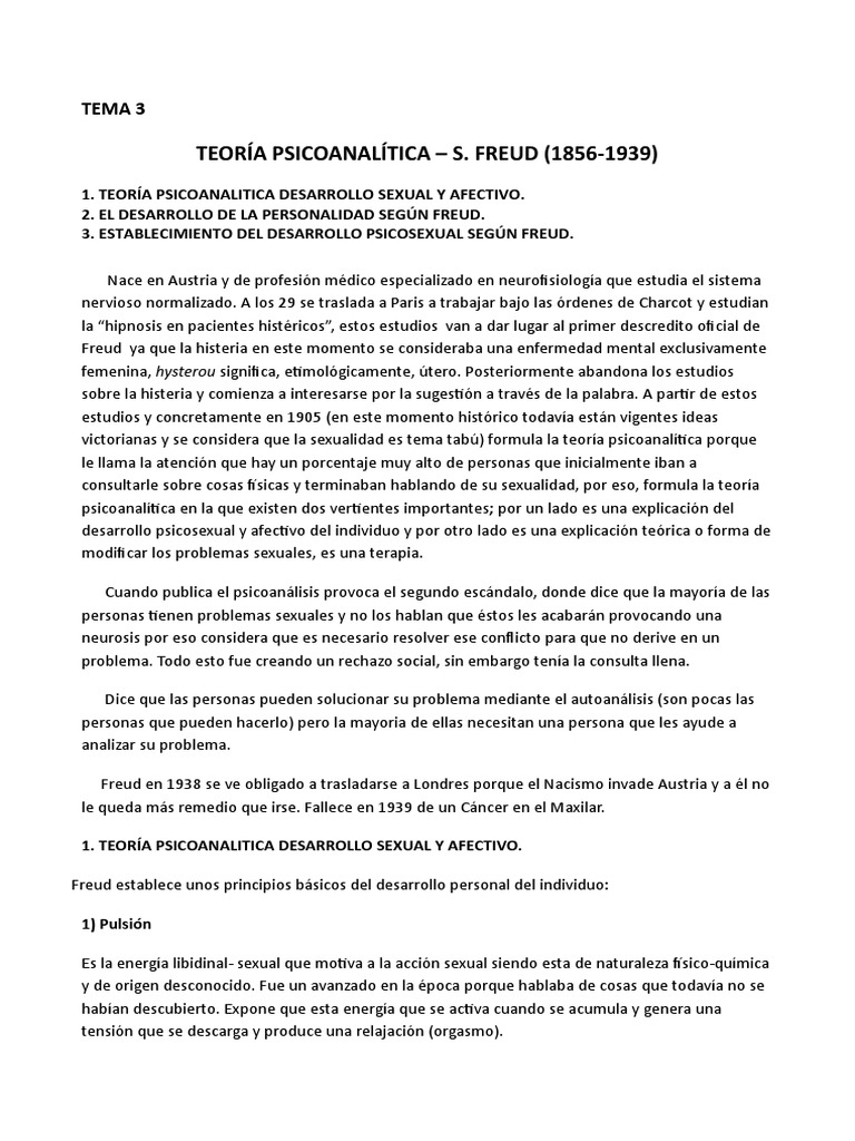 Tema 3 | PDF | Mente inconsciente | Psicoanálisis