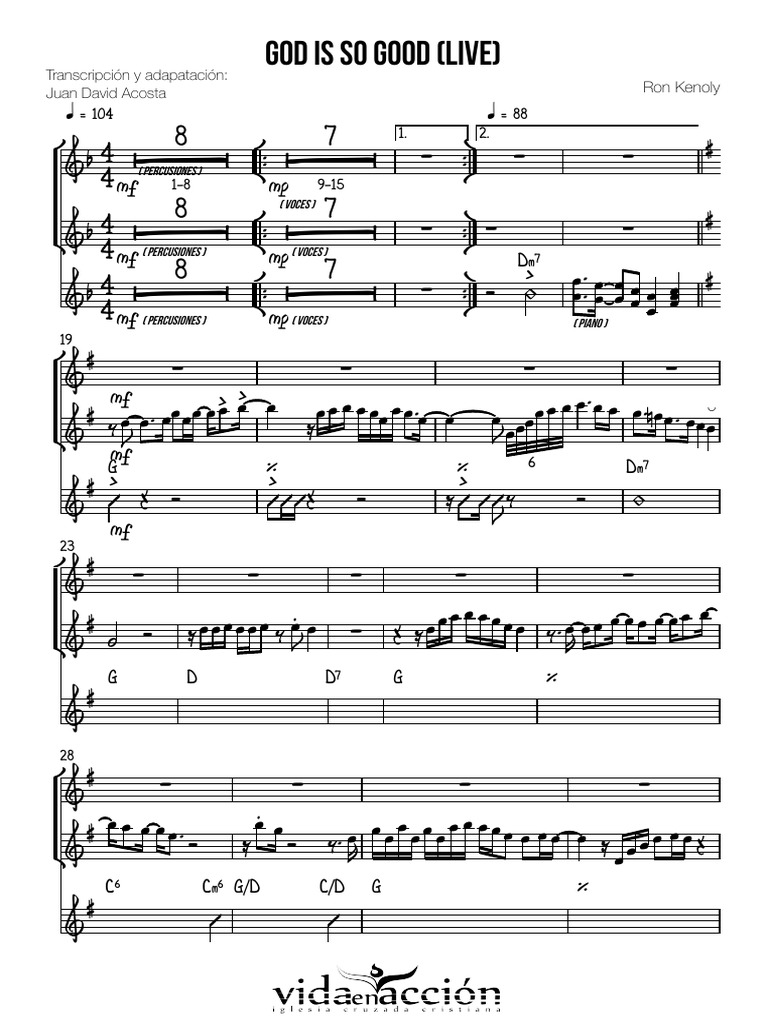 God Is So Good (Live) - Partitura Completa | PDF
