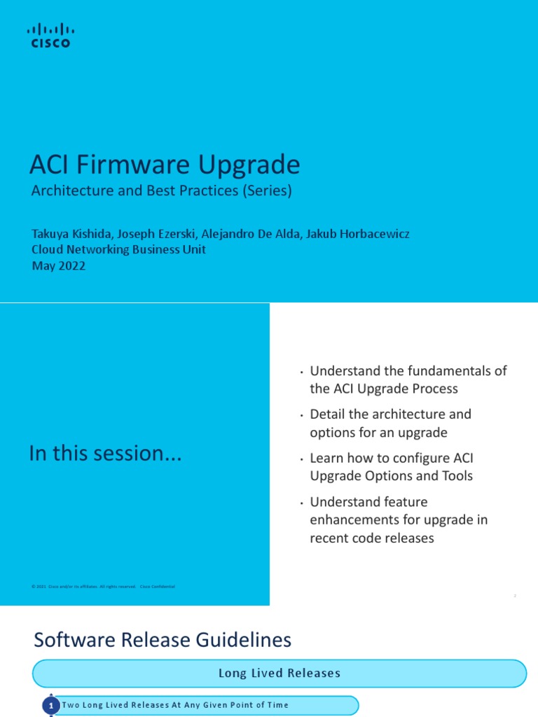 PIW Cisco ACI Upgrade Best Practices | PDF | Network Architecture ...