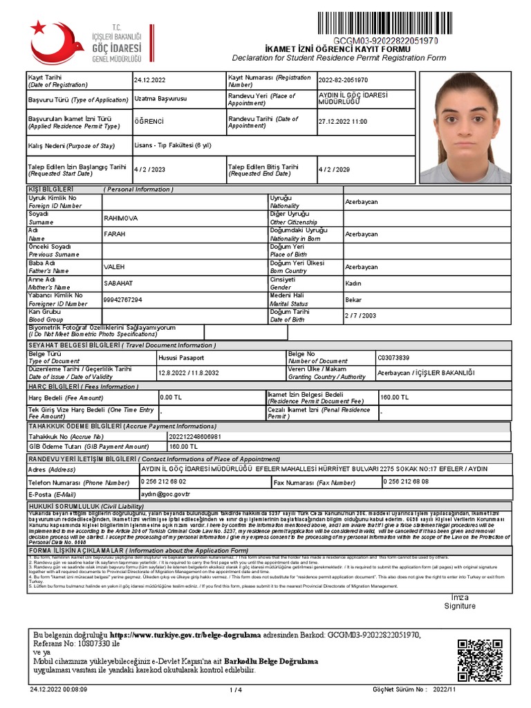 Basvuru Formu-Application Form | PDF