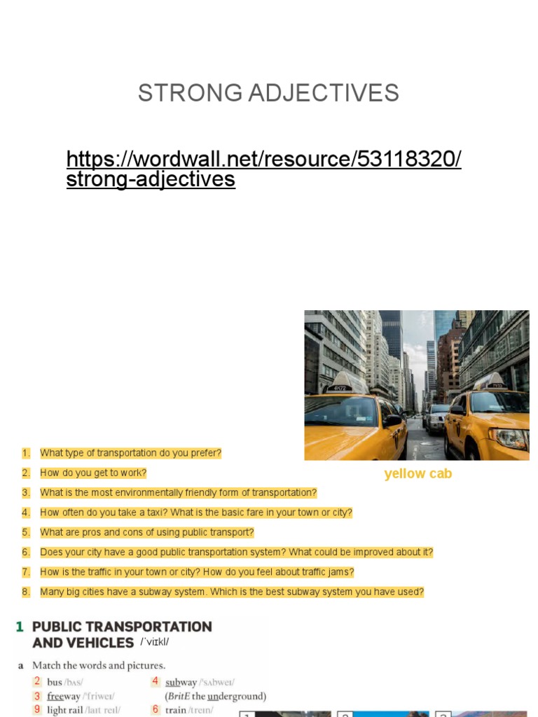AEF Int 3A (Transport + Comparatives - Superlatives) | PDF | Language ...
