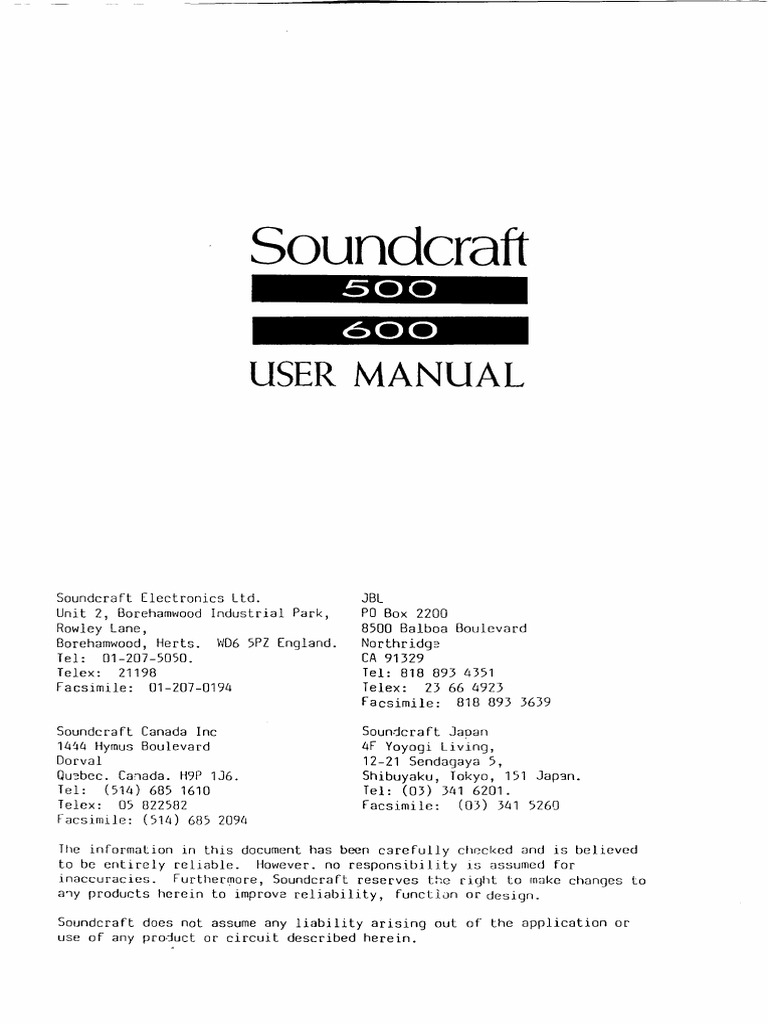 500-600 Manual | PDF | Equalization (Audio) | Microphone