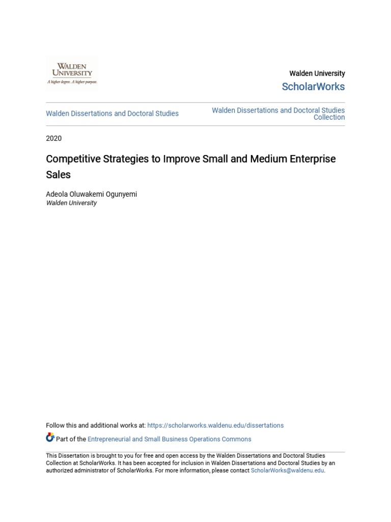 Competitive Strategies To Improve Small and Medium Enterprise Sal | PDF | Strategic Management ...